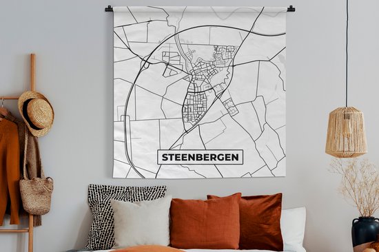 Wandkleed - Wanddoek - Kaart - Steenbergen - Stadskaart - Plattegrond ...