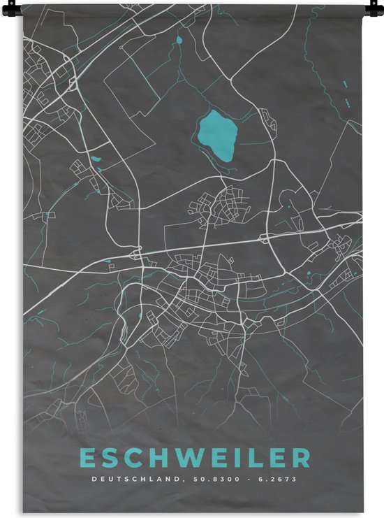 Wandkleed - Wanddoek - Stadskaart – Plattegrond – Duitsland – Blauw ...