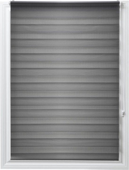 Dag en nacht polyester rolgordijn - 120 x 180 cm - Grijs - BARILI L 120 cm x H 180 cm... | bol