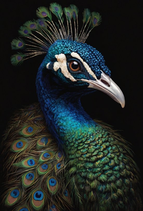 Pauw close-up poster - Pauw poster - Poster woonkamer - Muurdecoratie ...