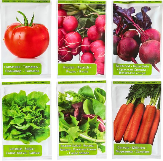 Groentezaden Mix Pakket - Moestuin - Assortiment van 6 Soorten | bol