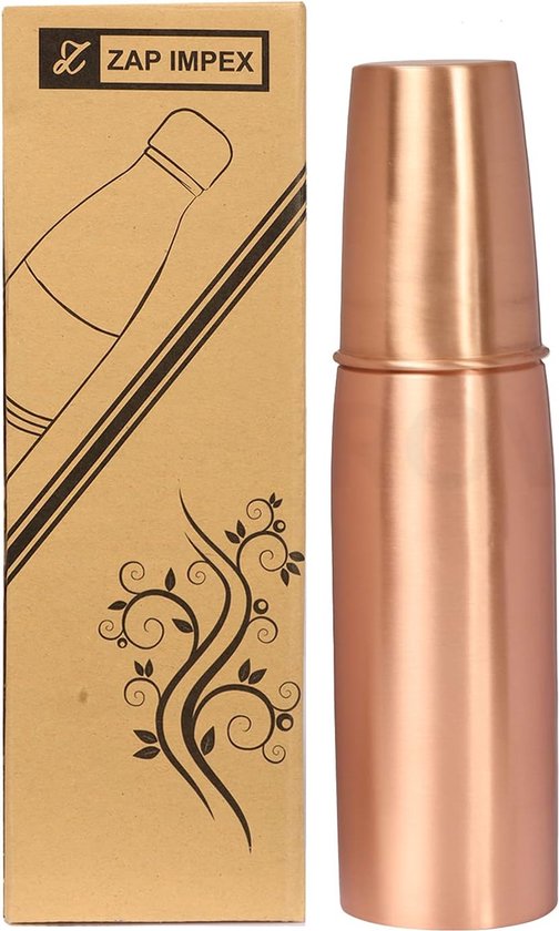 Waterfles van puur koper, lekvrije glazen fles voor Ayurvedische ...