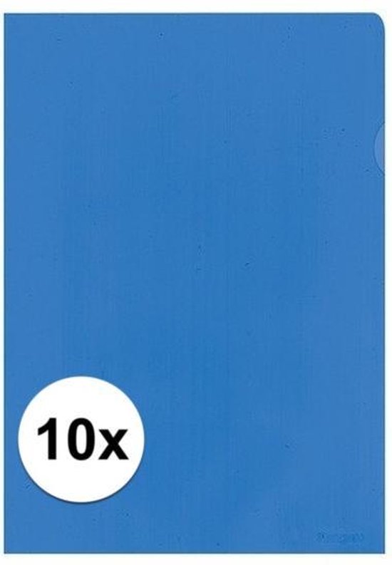10x Insteekmap blauw A4 formaat 21 x 30 cm - Kantoorartikelen | bol