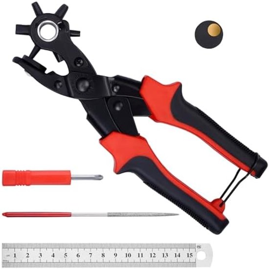 Professionele Perforator Tang Set - 6-in-1 Lederen Riem Gat Punch ...