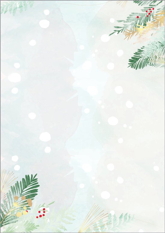 Kerstmotief-papier 'Aquarelwaterverf Kerst Boslandschap' | bol
