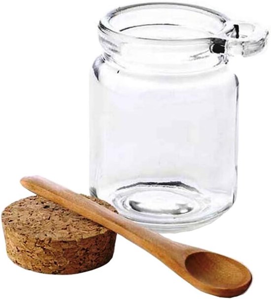 Inovra - Glazen Opbergpot voor Kruiden en Badzout, Inclusief Houten ...