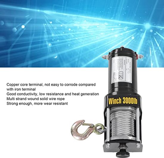 Electric Winch Set, Low Heat Generation Electric Winch 24V ATV Alloy ...