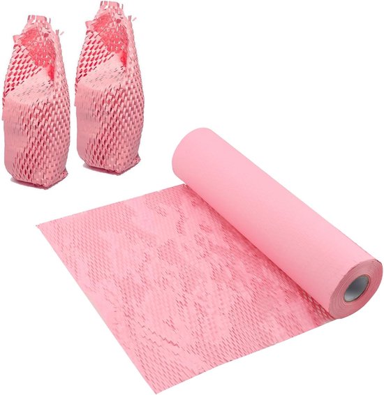 Papier d'emballage alvéolé rose 30 cm x 50 m - Rouleau de film ...