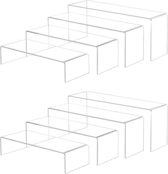 8 Pcs 2 Set Acrylic Display Risers - Transparante Laag Display Stand ...