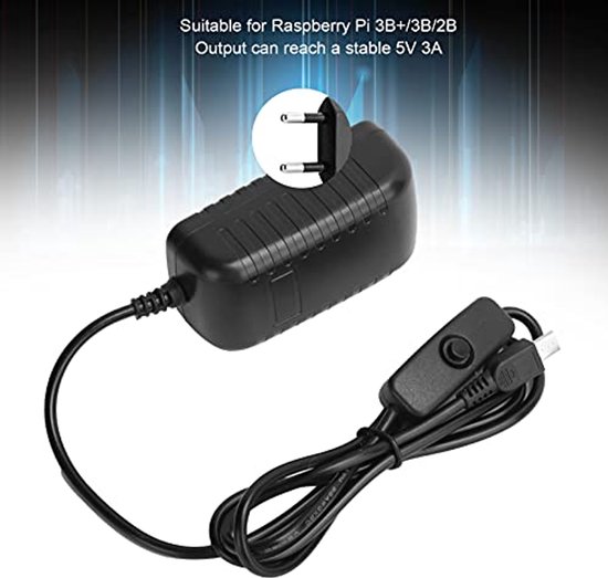 5V 3A Power Supply for with Switch, 15W 3A Adapter, 95cm Cord (EU Plug ...