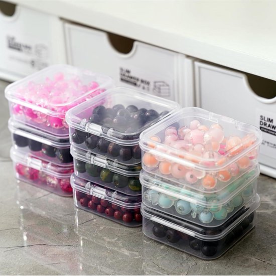 Premium - Kunststof opbergdozen met deksel - Set van 16 stuks - Mini ...