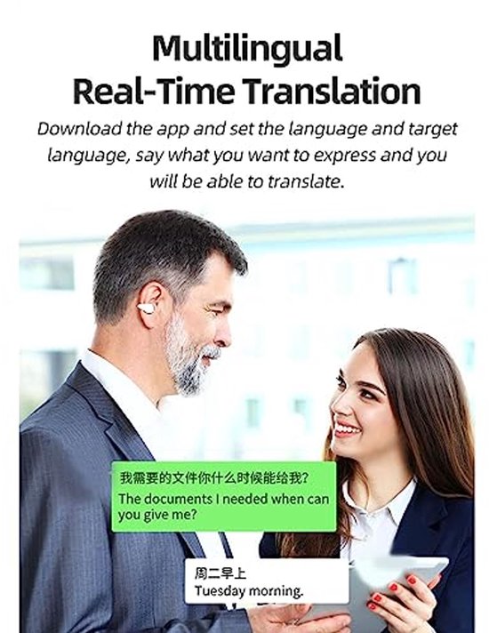 X9 Language Translator Earbuds, 144 Languages Clip On Instant Voice ...