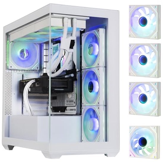 Hoogwaardige Airflow PC Gaming Case met Panoramisch Tempered Glass ...
