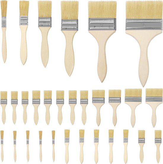 Allecto plus - Professioneel Houten Handvat Verfkwast Set 20 Pak ...