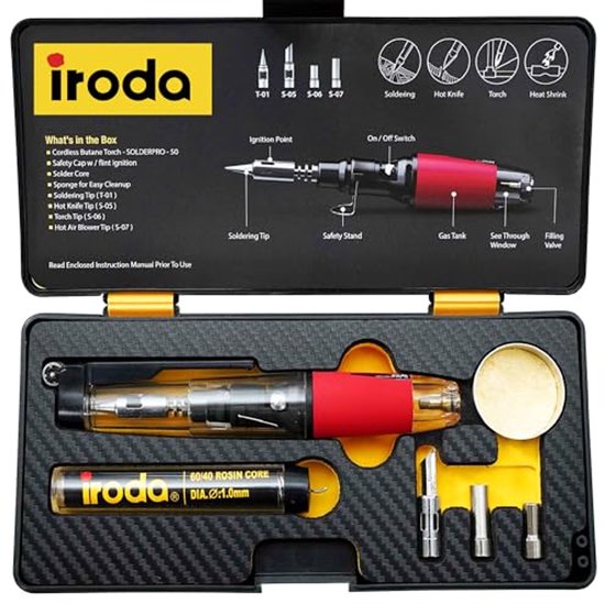 4-in-1 Warmtepistool en Mini-Zaklamp | Draadloze Butaan Soldeerset voor Snelle... | bol