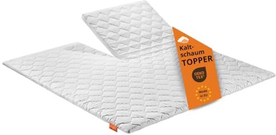 Koudschuim Split Topper 180 x 200 x 6 cm - Afneembare en Wasbare Hoes | bol