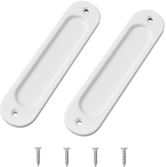 Ovale Schuifdeur Trekken - 2 Stuks Aluminium Warm Wit, 15CM Flush Pull ...