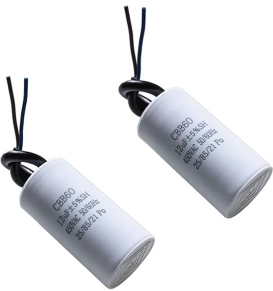 2pcs CBB60 Capacitor 12µF 450 Volt 50/60Hz Start Capacitor 12µf 450V ...