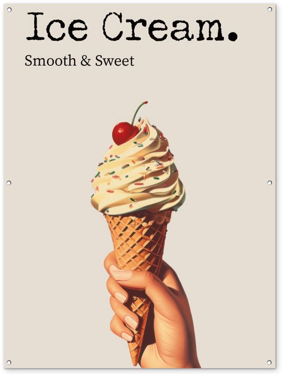 Tuinposter 120x160 cm - Tuindecoratie Ice cream - Softijs - Kleurrijk ...