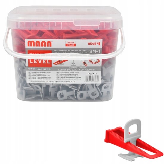 Tegel's nivelleringsclips starterset 1,5 mm 500 clips + 200 wiggen | bol