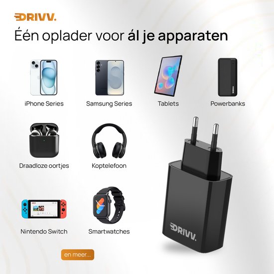 Drivv. USB C Oplader 35W - Snellader USB C - Power Adapter | bol