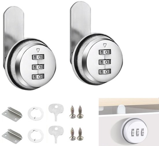 2 Pieces Number Lock Mailbox Lock, 3-Digit Code, for Office File ...