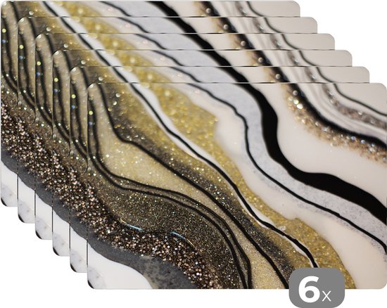 Placemat - Placemats kunststof - 45x30 cm - Edelsteen - Abstract ...
