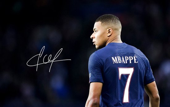 Kylian Mbappé Ingelijste Handtekening – 15 x 10cm In Klassiek Zwart ...