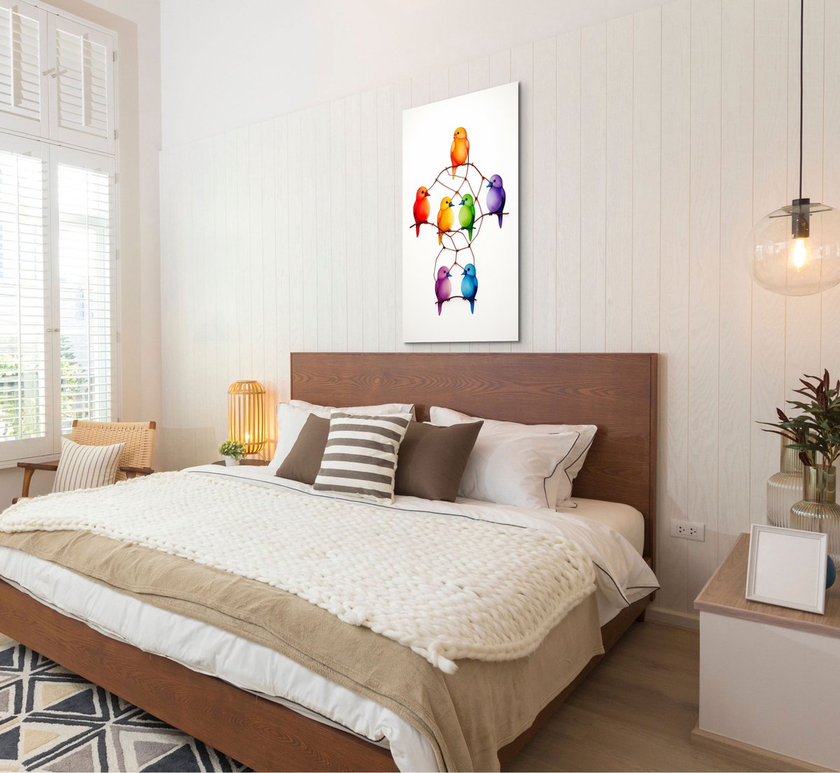 vogel akoestisch paneel - kinderkamer akoestisch paneel - wit plexiglas akoestisch... | bol