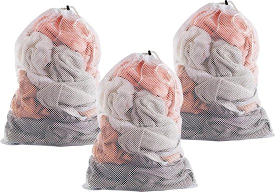 3 stuks wasnet voor wasmachine 60 x 90 cm, witte waszak, waszak voor ...