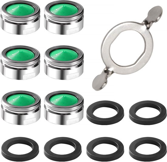 6 Stuks Kraan Beluchter M24, met Kraan Beluchter Sleutel en 6 Rubberen ...