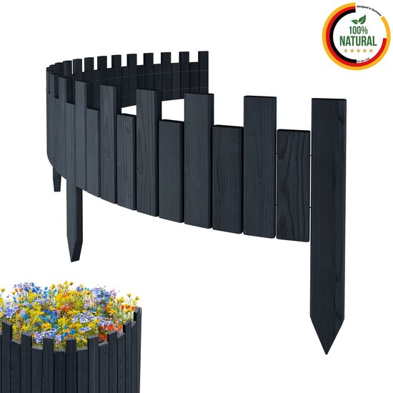 Floranica Flexibele Borderrand Gazonrand Perkrand 2 m x 20 cm Antraciet ...