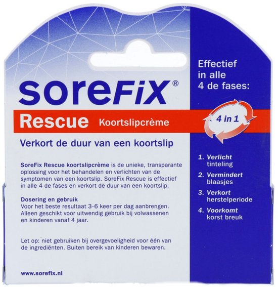 SoreFix Rescue koortslipcreme tube (6ml) | bol