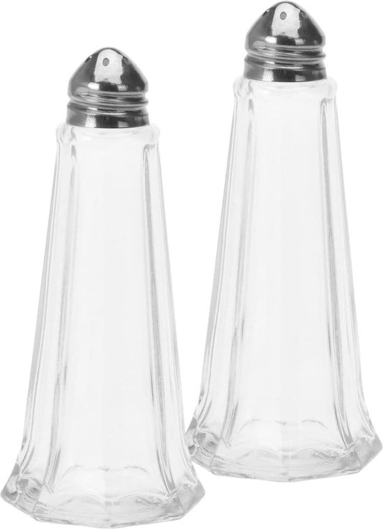 2-delige set zout- en pepervaatjes | Oktagon achthoek design | vaatwasmachinebestendig . | bol