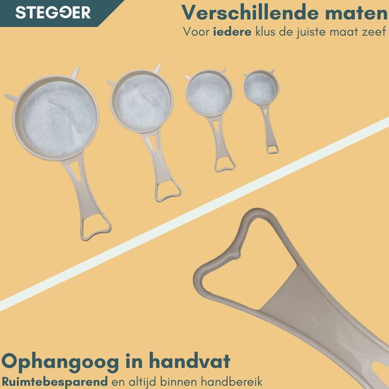STEGGER - Zeefset - Zeef - Zeef Set - Vergiet - Verschillende Maten ...