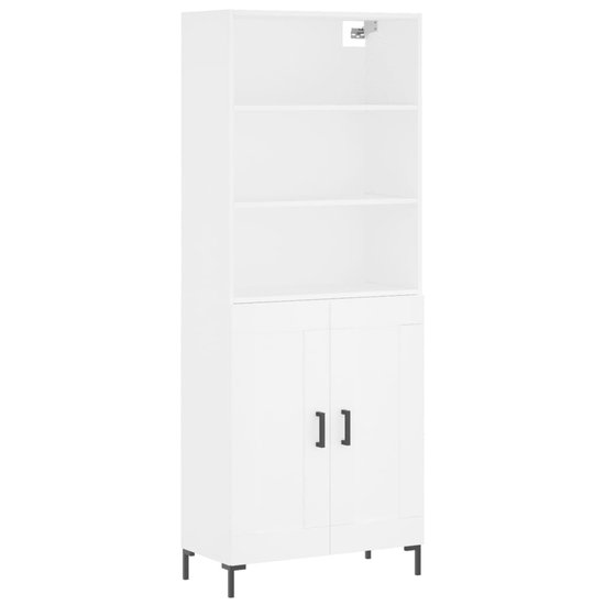 vidaXL Hoge Kast 69,5x34x180 cm Wit Hout Hoge Kast - Kast - Opbergkast ...