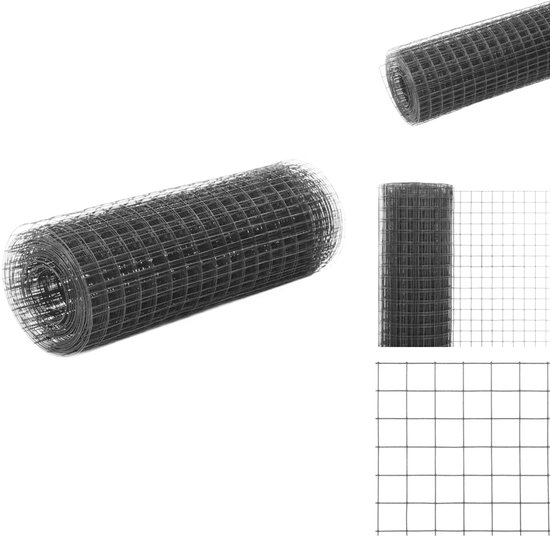 vidaXL Gaas - Gazen - Draad - Draden - Kippengaas 10x0,5 m staal met ...