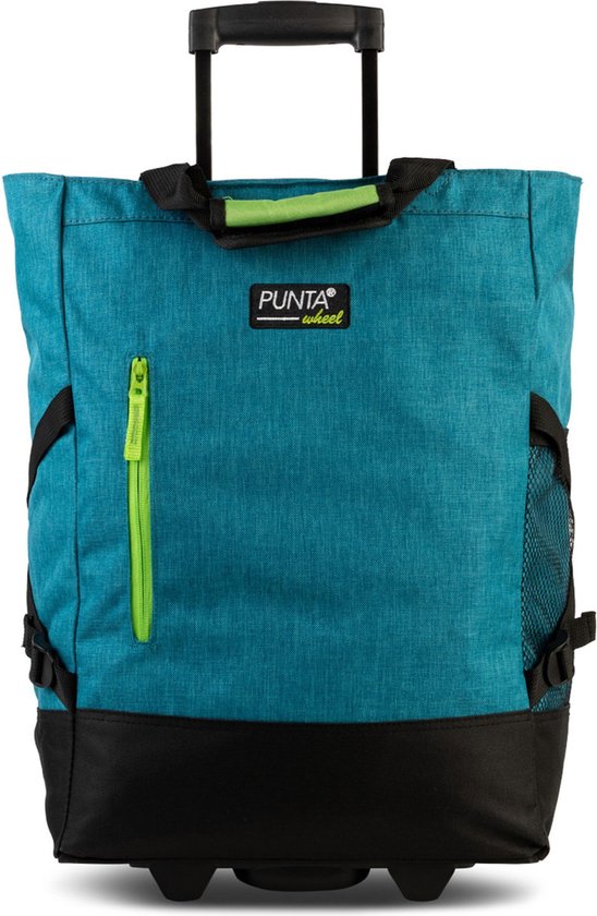 Punta Wheel Trolley Shopper Blauw/Groen | bol