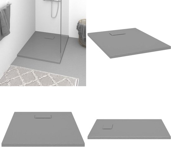 vidaXL Douchebak 90x70 cm SMC grijs - Douchebak - Douchebakken ...