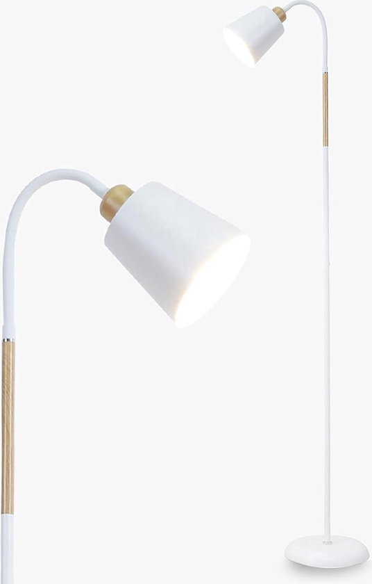 Moderne staande lamp wit - 360° draaibaar - E27 fitting | bol