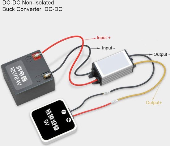 Step-Down voedingsmodule DC-DC 12V/24V naar 5V 5A - universele ...