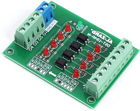 4 Bit Optocoupler Isolator PLC Signal Voltage Converter Board Module - 3.3V to 24V/5V... | bol