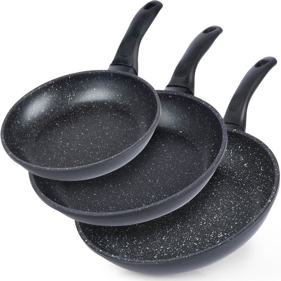Koekenpan Set Granieten GRANDE 20 / 24 / 28 cm 3 stuks - Koekenpannen ...