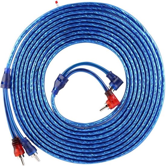 5 meter auto blauwe transparante cinch-audio interconnect kabel - ultra ...