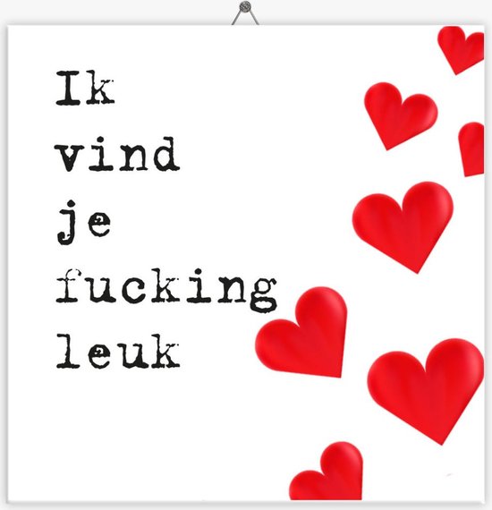 Tegeltje Liefde - Ik vind je fucking leuk - 15 x 15 cm | bol
