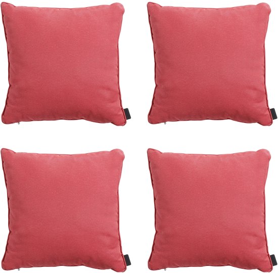 Madison - Sierkussen Panama brick red - Ca. 60x60 cm - Set van 4 | bol