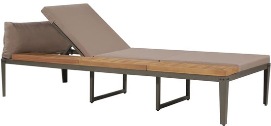 vidaXL Ligbed - Acaciahout - Bruin - Inclusief Kussens Ligbed - Acacia ...