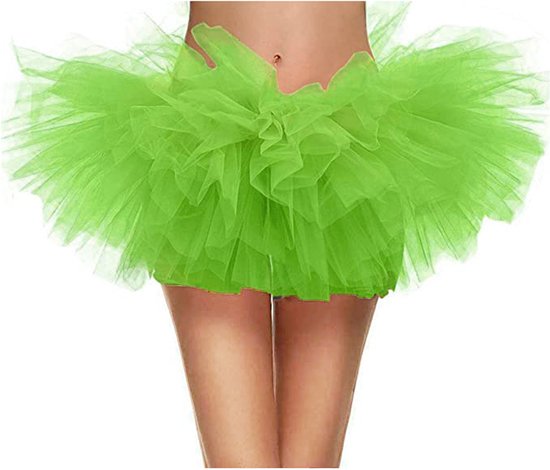 KIMU Tutu Super Kort Lime Groen Tule Rokje - Maat XS S M - Groene ...