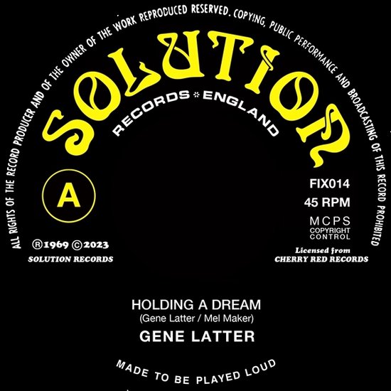 Gene Latter - Holding A Dream/The Old Iron Bell (7" Single), Gene ...