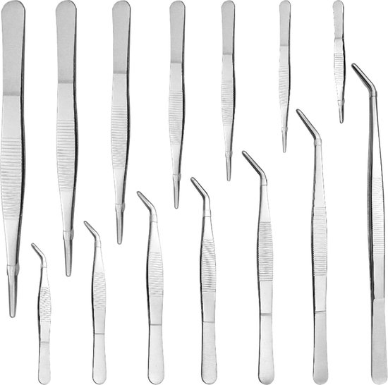 Multifunctionele Pincetten Set - Roestvrij staal - 14 stuks ...